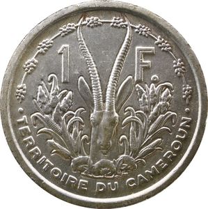 Coin: 1 Franc (Cameroon(1945~1960 - French Mandate (Franc CFA)) Col:CM ...