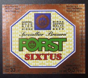 Drink Label: Forst Sixtus (Birra Forst S.p.A., ItalyCol:IT-BEER-000022