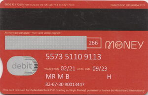 Bank Card: Money Virgin (Clydesdale Bank, United Kingdom of Great ...