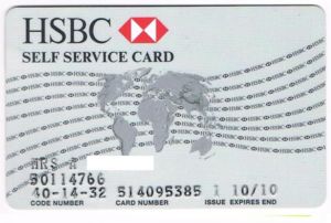 Bank Card: HSBC - SELF SERVICE CARD (HSBC, United Kingdom of Great ...