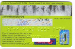Bank Card: abbey (Abbey National, United Kingdom of Great Britain ...
