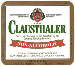 Drink Label: Marke Clausthaler Non-Alcoholic (Binding-Brauerei AG ...