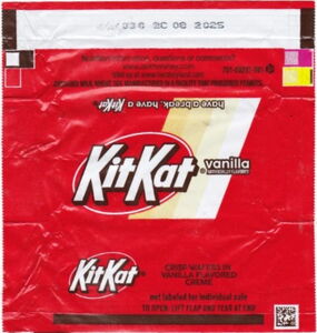 Chocolate Wrapper: Kit Kat Crisp Wafers in Vanilla Flavored Creme ...