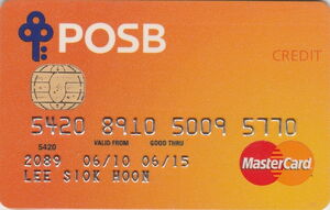 Bank Card: Mastercard Credit (POSBank, SingaporeCol:SG-MC-0020 💳