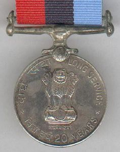 Decoration: 20 Years Long Service Medal (India, Republic(Indian Armed ...