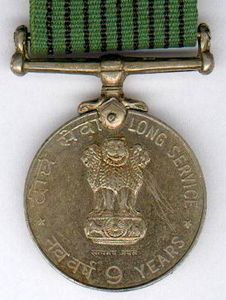 Decoration: 9 Years Long Service Medal (India, Republic(Indian Armed ...