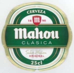 Etiqueta de bebida: Mahou Clasica (Mahou S.A., EspañaCol:ES-BEER-000120