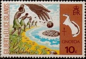Sello: Onotoa Atoll: Six giants (Islas Gilbert y Ellice(Legends about ...