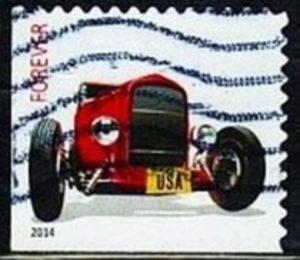 Stamp: Hot Rods: Red "Deuce" coupe (United States of America(Hot Rods ...