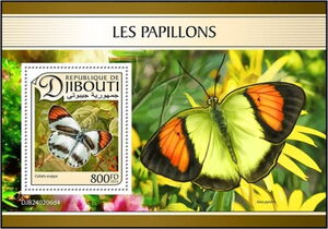 Stamp: Round Winged Orange Tip (Colotis euippe) (Djibouti(Butterflies ...