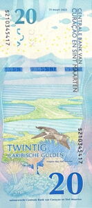Sedel: 20 Gulden (Curaçao och Sint Maarten(2025 Issue) Wor:P-2a 💴