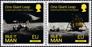 Stamp: Apollo 15/Apollo 16 (Isle of Man(One Giant Leap : Post Apollo 11 ...