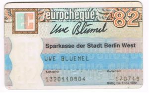 Bank Card: eurocheque 82 (Sparkasse der Stadt Berlin West, Germany ...