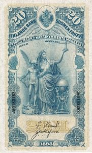 Banknote: 20 Markkaa (Finland(1897-1898 Issue) Wor:P-5a.4