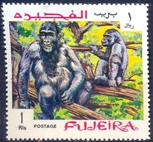 Stamp: Western Gorilla (Gorilla gorilla) (Fujairah (Fujeira)(Wild ...