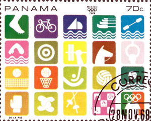 Stamp: Symbols of Summer Olympic events (Panama(Summer Olympic Games ...