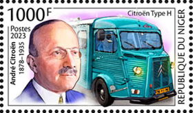 Stamp: André Citroën (1878–1935), Citroën Type H (Niger(André Citroën (2023)) Yt:NE 8722 📮