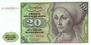 Banknote: 20 Deutsche Mark (Germany, Federal Republic(1970-1980 Issue ...