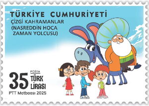 Stamp: Cartoons : Nasreddin Hoca, Time Traveller (Türkiye (Turkey ...