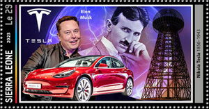 Stamp: Nikola Tesla (1856–1943) (Sierra Leone(Nikola Tesla (2023)) Yt ...