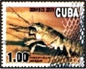 Stamp: White-clawed Crayfish (Austropotamobius pallipes) (Cuba ...