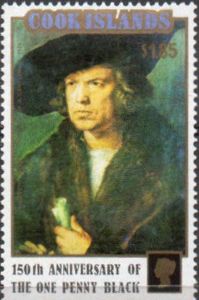 Stamp: Portrait of a Gentleman (Cook Islands(Penny Black,Anniv.) Mi:CK ...