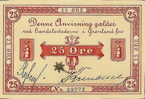 Banknote: 25 Ore (Greenland(1897-1905 Issue) Wor:P-4a