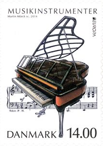 Stamp: Grand piano (Denmark(Europa (C.E.P.T.) 2014 - Musical ...