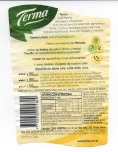 Etiqueta de bebida: Terma Limon (Cepas Argentinas S.A, ArgentinaCol:AR ...