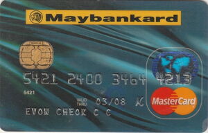 Bank Card: Maybankard (Maybank, MalaysiaCol:MY-MC-0008 💳