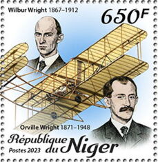 Stamp: Wilbur Wright (1867–1912), Orville Wright (1871–1948) (Niger(Wright Brothers (2023)) Yt ...