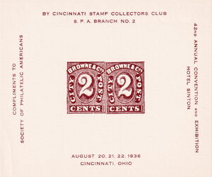 Stamp: SPA convention sourvenir sheet (1936) (United States of America ...