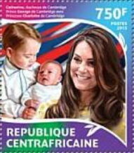 Stamp: Princess Charlotte of Cambridge (Central African Republic ...