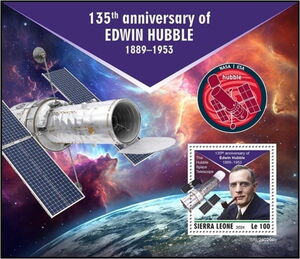 Stamp: Edwin Hubble (1889–1953) (Sierra Leone(Edwin Hubble (2024)) Col ...