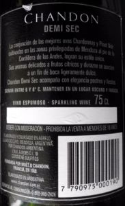 Drink Label: Chandon (Chandon Argentina, Argentina) Col:AR-SPARW-000012