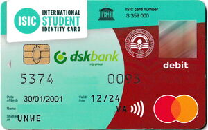 Bank Card: Dsk Bank Mastercard ISIC Student UNWE Sofia – 0821 (DSK Bank ...