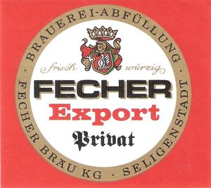 Drink Label: Fecher Export Privat (Fecher Bräu KG, Germany, Federal ...