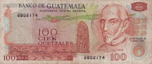Billete de Banco: 100 Quetzales (Guatemala(1969-1983 "Printer TDLR ...