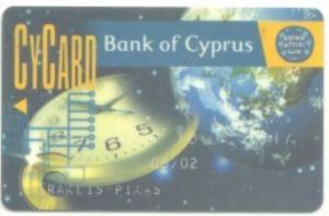Bank Card: Cybank / Clock & Globe (Bank Of Cyprus, CyprusCol:CY-GM-0007