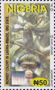 Stamp: Monkey Colony in Lagwa-Mbaise (Imo State) (Nigeria(Art and ...
