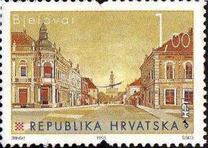 Stamp: Bjelovar (Croatia(Croatian Towns (III)) Mi:HR 341YAS,Sn:HR 261i ...