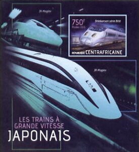 Stamp: Japanese High-Speed Trains (Central African Republic: Illegal ...