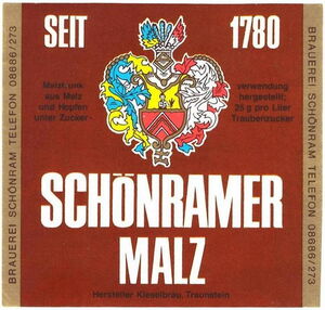Drink Label: Schönramer Malz (Brauerei Schönram, Germany, Federal ...