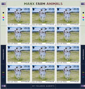 Stamp: Holstein Dairy Cow (Isle of Man(Farm Animals on the Isle of Man ...