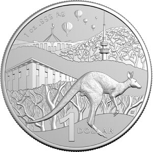 Coin: 1 Dollar (Kangaroo - Bush Capital - Frosted) (Australia ...