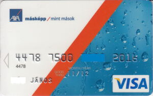 Bank Card: AXA másképp/mint mások (AXA Bank, HungaryCol:HU-VI-0059 💳