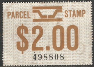 Stamp: Victoria Railway Parcel Stamp (Australia: Private Post Offices ...