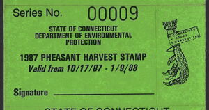 Stamp: Pheasant Harvest Stamp (Connecticut (CT): Revenue Stamps ...