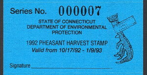 Stamp: Pheasant Harvest Stamp (Connecticut (CT): Revenue Stamps ...