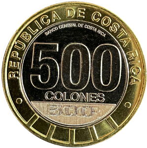 Moneda: 500 Colones (Coat of Arms) (Costa Rica(1950~Today - Banco ...